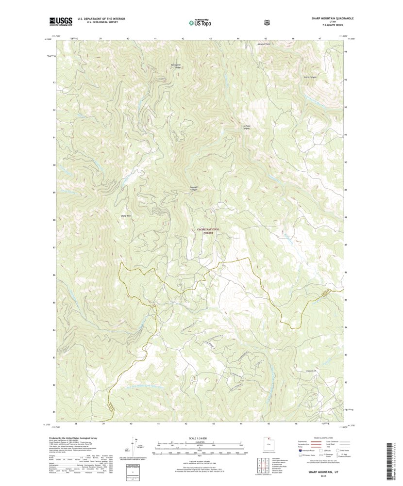 Sharp Mountain, UT (2020, 24000-Scale) Map by United States Geological ...