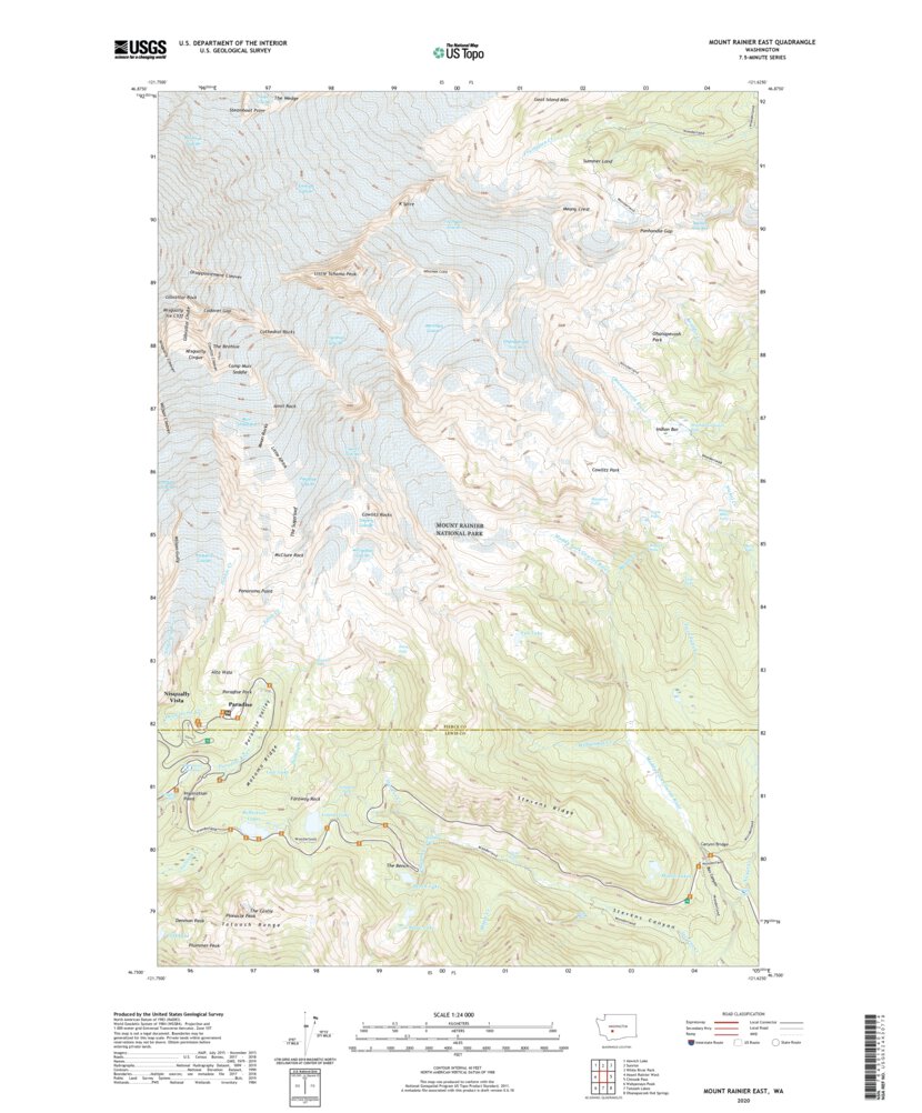Mount Rainier East, WA (2020, 24000-Scale) Map by United States ...