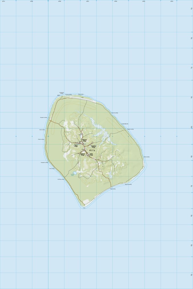 PI15 - Atiu Map by Land Information New Zealand | Avenza Maps