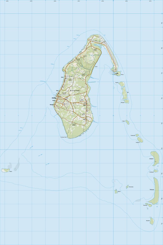 PI11 - Aitutaki Map by Land Information New Zealand | Avenza Maps