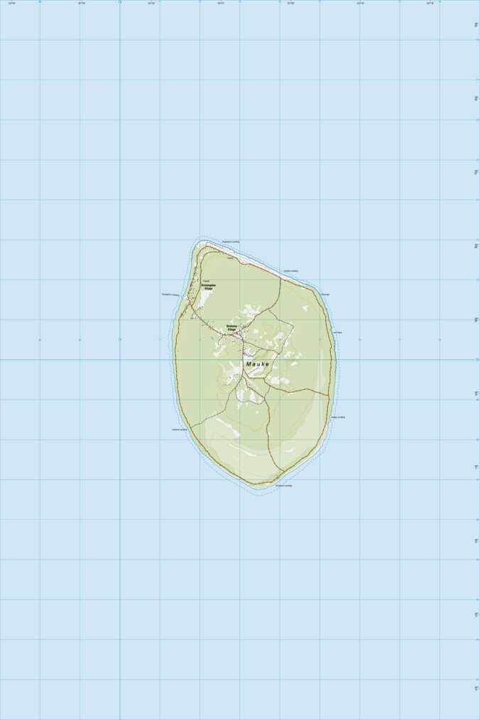 PI19 - Mauke Map by Land Information New Zealand | Avenza Maps