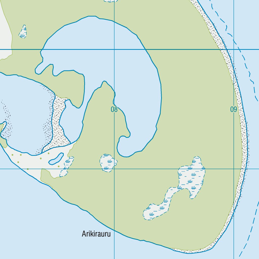 PI13 - Manuae Map by Land Information New Zealand | Avenza Maps