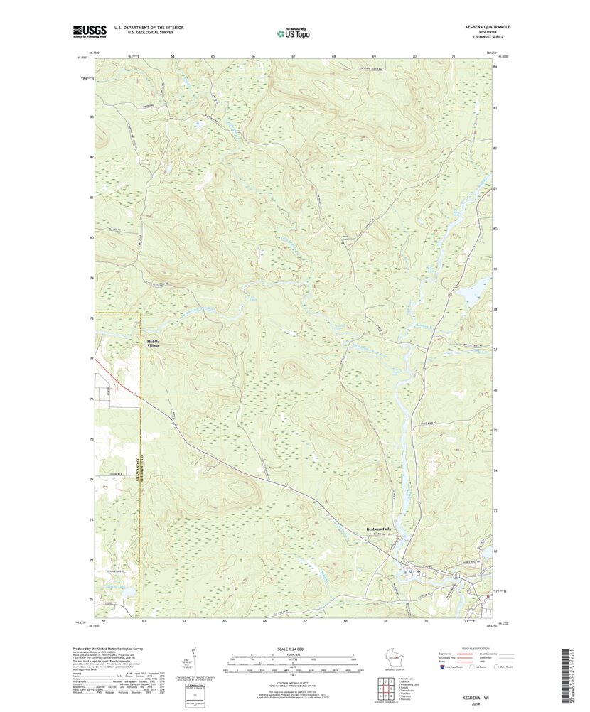 Keshena, WI (2019, 24000-Scale) Map by United States Geological Survey ...