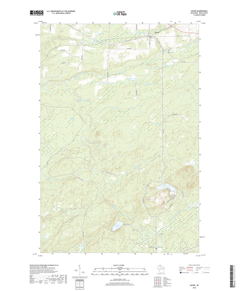 Saxon, WI (2018, 24000-Scale) Map by United States Geological Survey ...