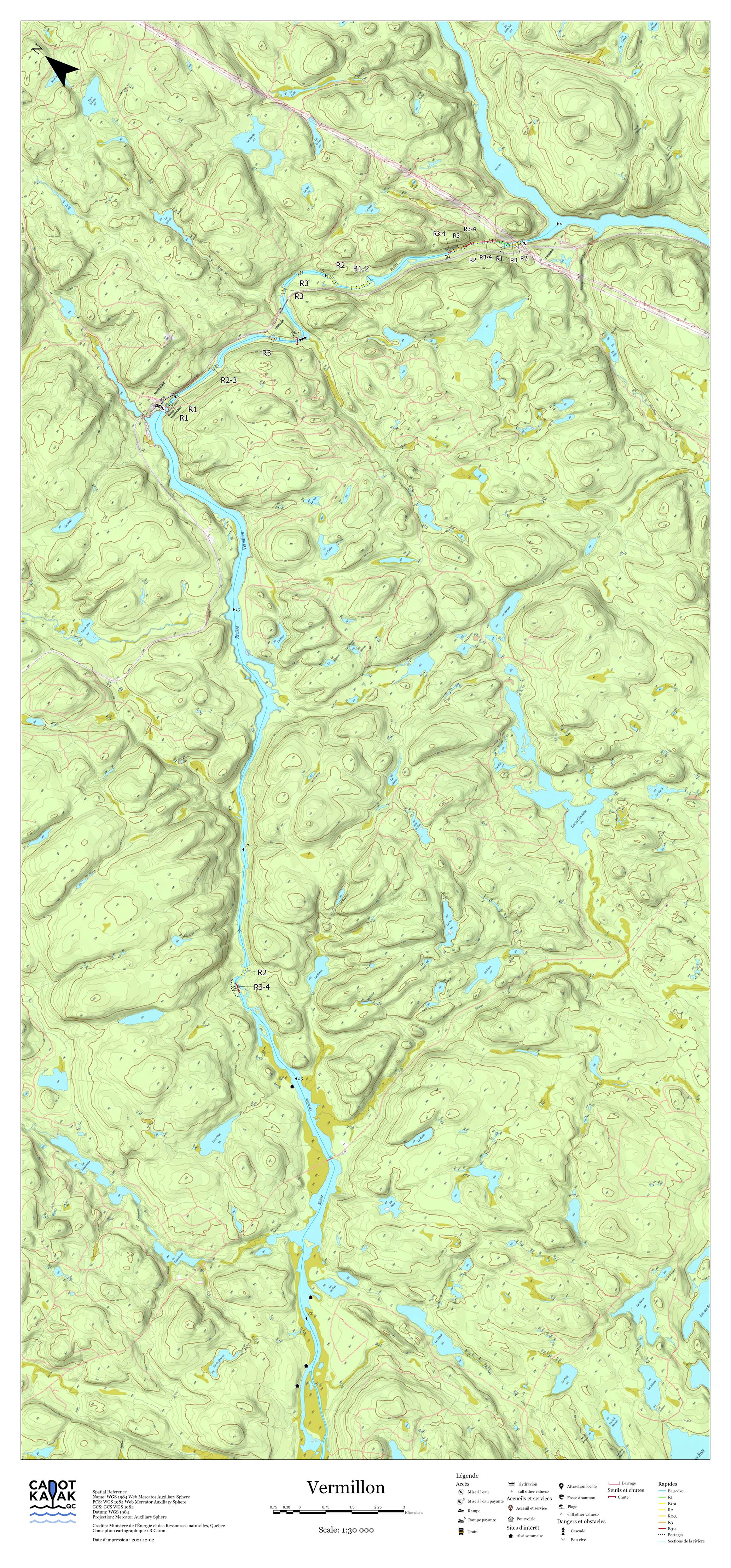 Rivière Vermillon Map by Canot Kayak Quebec | Avenza Maps