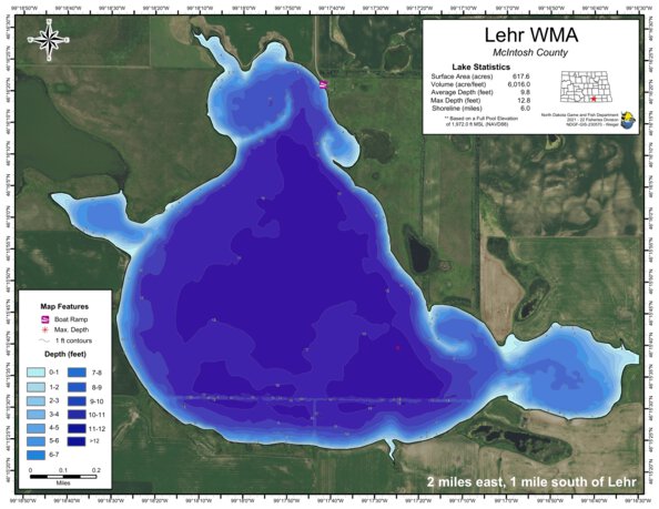 Lehr WMA - McIntosh County Map by North Dakota Game and Fish Department ...