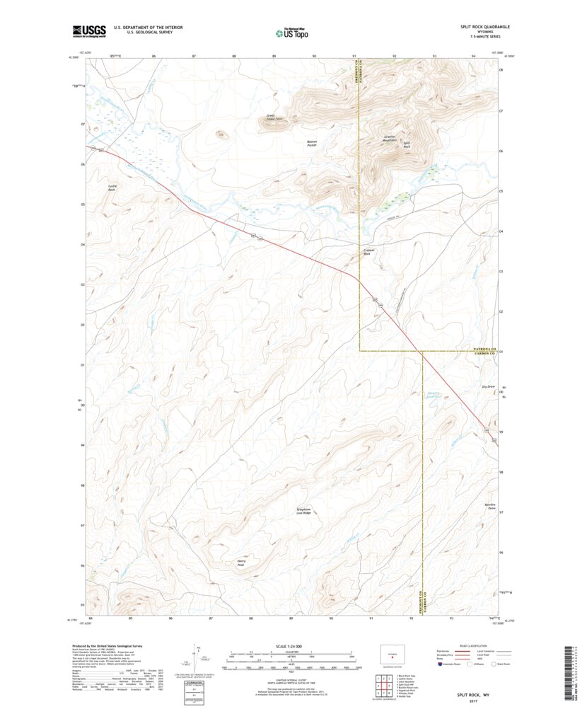 Split Rock, WY (2017, 24000-Scale) Map by United States Geological ...