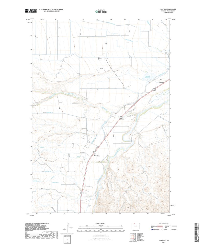 Vocation, WY (2017, 24000-Scale) Map by United States Geological Survey ...