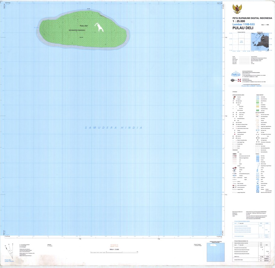 Pulau Deli (1108-533) Map by Badan Informasi Geospasial | Avenza Maps