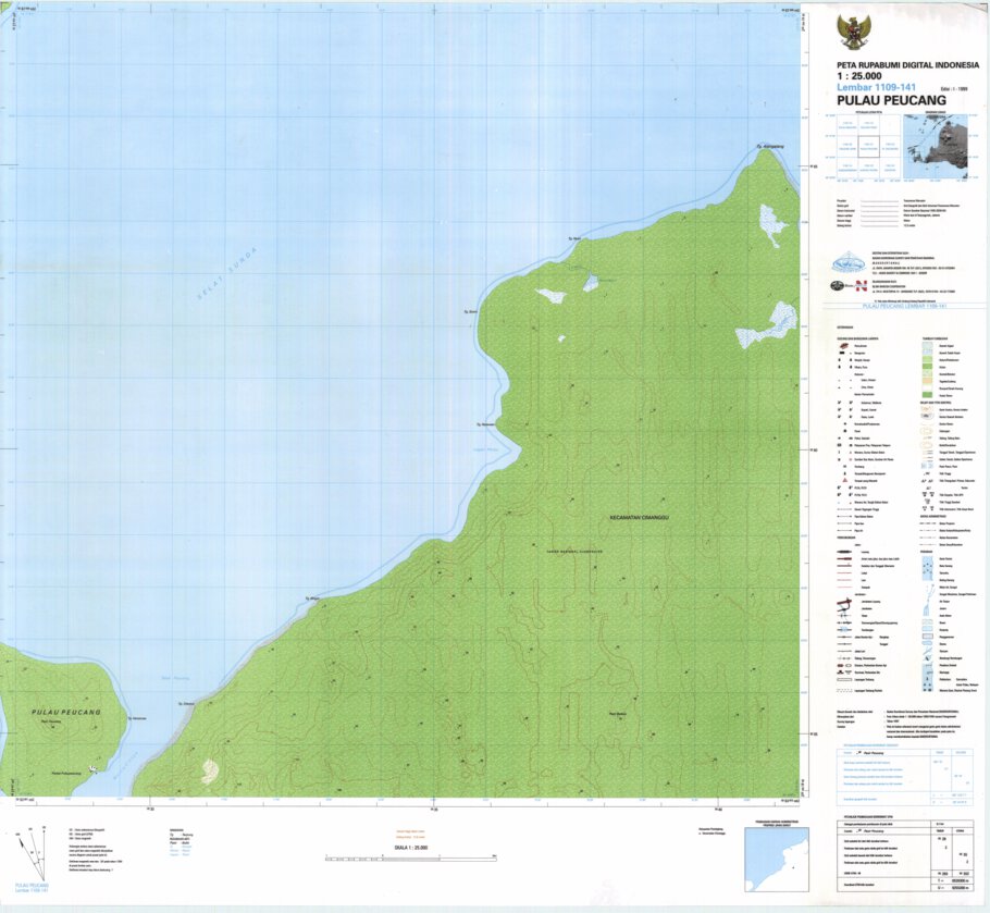 Pulau Peucang (1109-141) Map by Badan Informasi Geospasial | Avenza Maps