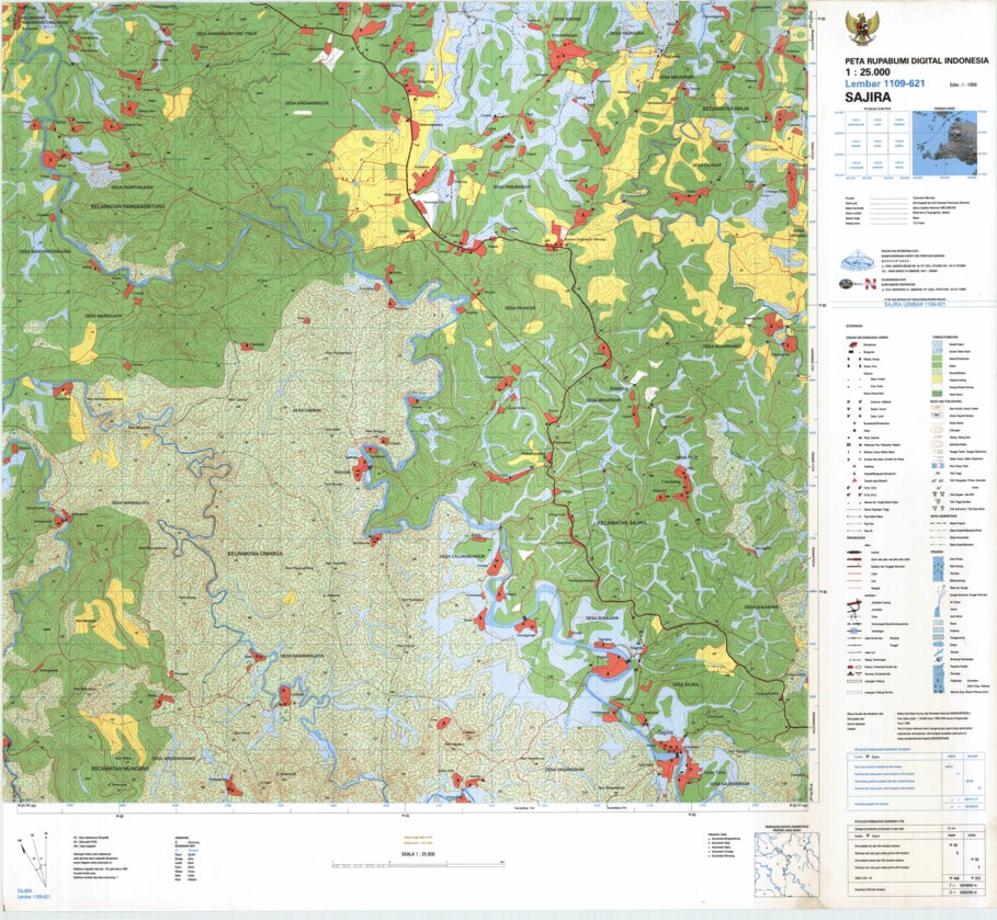 Sajira (1109-621) Map by Badan Informasi Geospasial | Avenza Maps