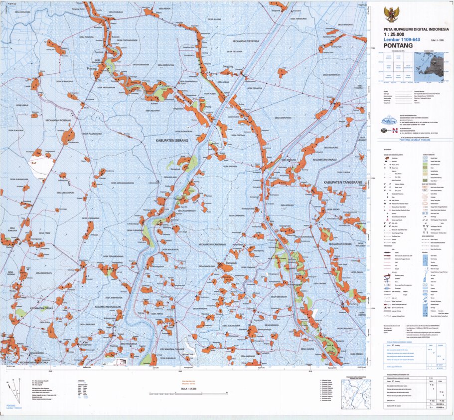 Pontang (1109-643) Map by Badan Informasi Geospasial | Avenza Maps