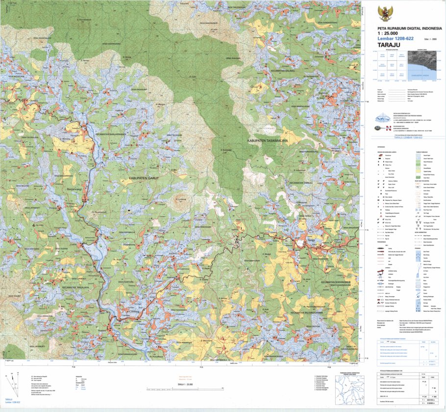 Taraju (1208-622) Map by Badan Informasi Geospasial | Avenza Maps