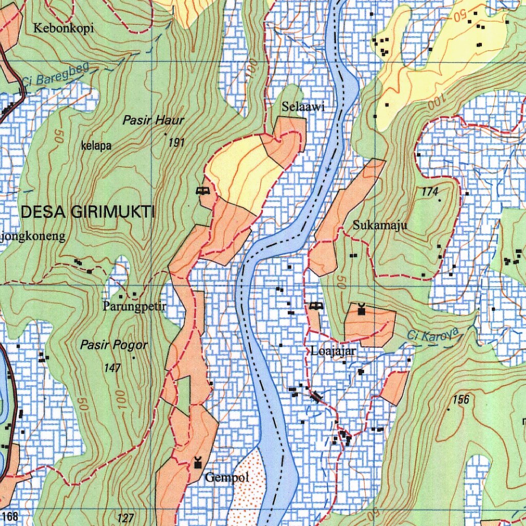 Sindangbarang (1208-512) Map by Badan Informasi Geospasial | Avenza Maps