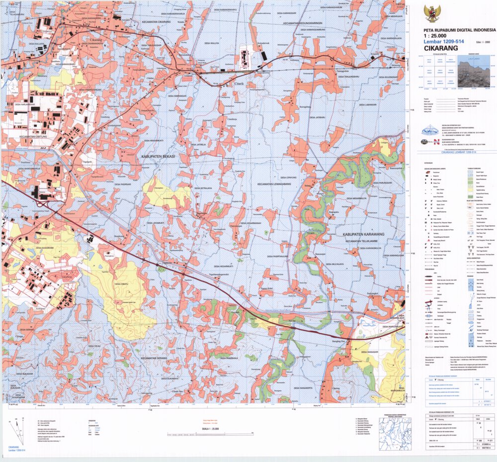 Cikarang (1209-514) Map by Badan Informasi Geospasial | Avenza Maps
