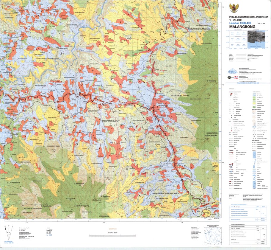 Malangbong (1308-433) Map by Badan Informasi Geospasial | Avenza Maps