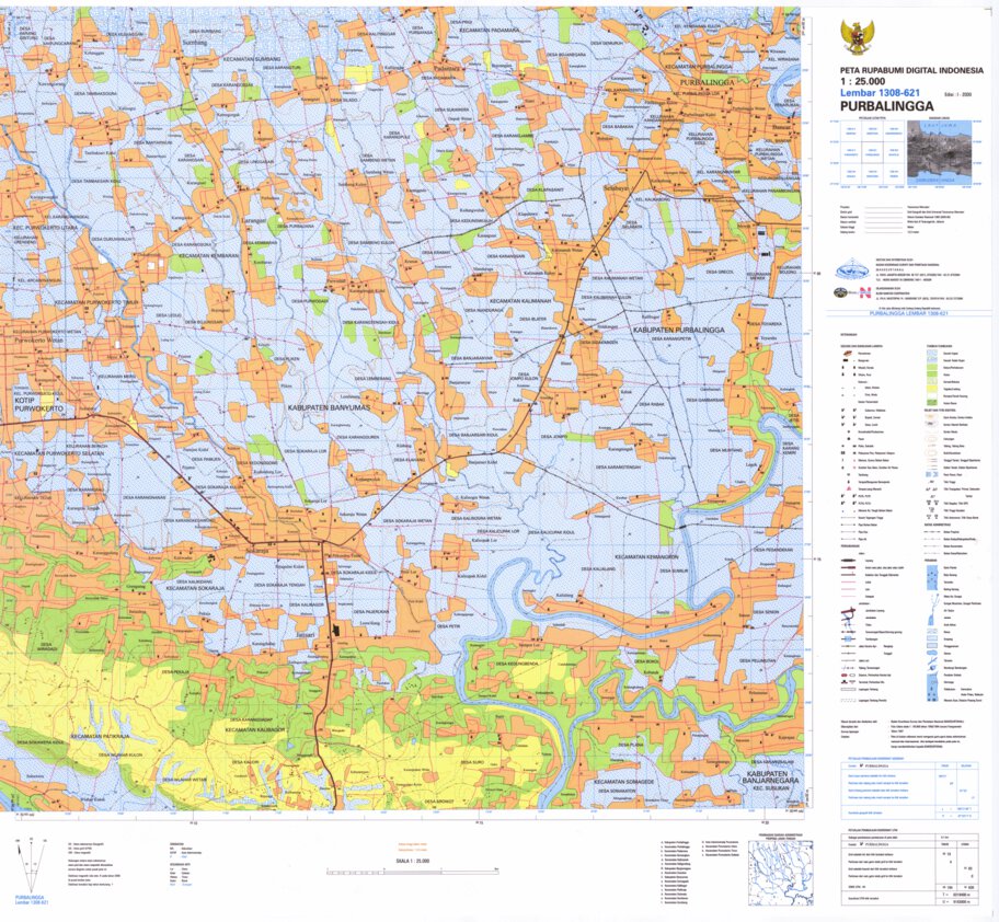 Purbalingga (1308-621) Map by Badan Informasi Geospasial | Avenza Maps