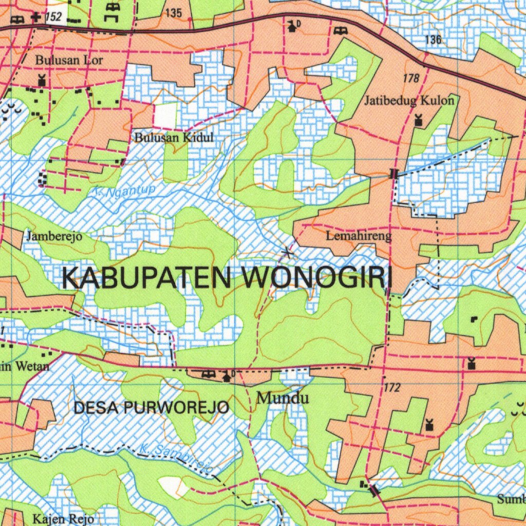 Wonogiri (1408-324) Map by Badan Informasi Geospasial | Avenza Maps