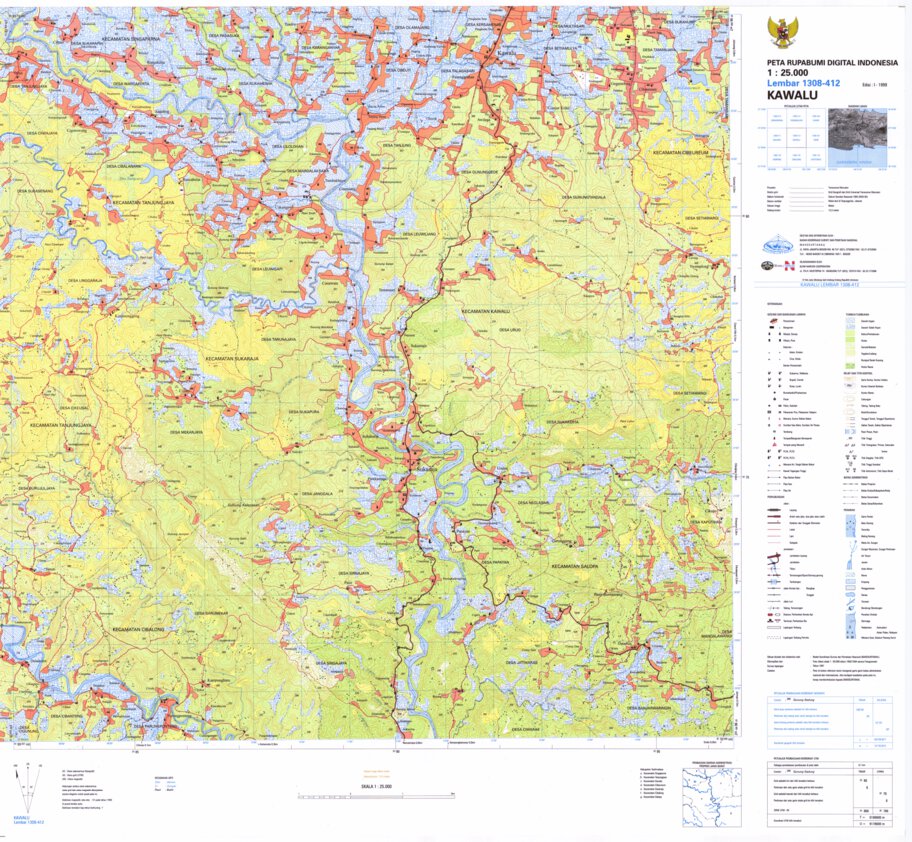 Kawalu (1308-412) Map by Badan Informasi Geospasial | Avenza Maps