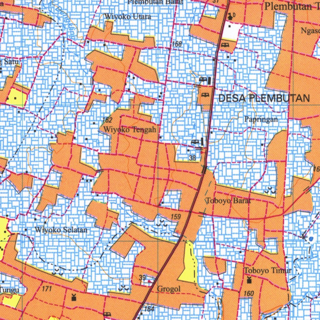 Wonosari (1408-311) Map by Badan Informasi Geospasial | Avenza Maps