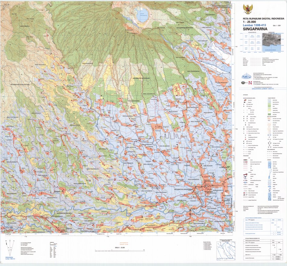 Singaparna (1308-413) Map by Badan Informasi Geospasial | Avenza Maps