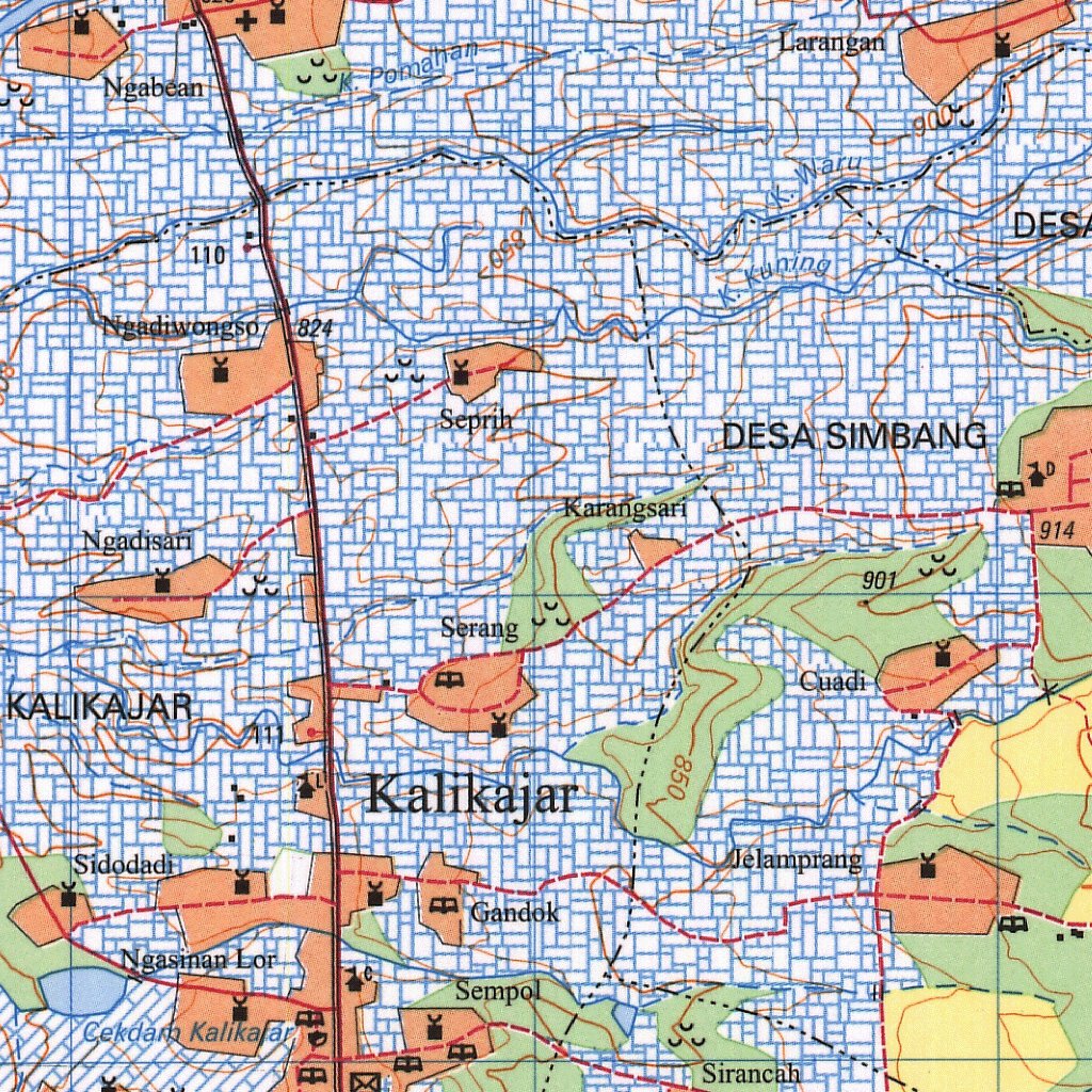 Kertek (1408-422) Map by Badan Informasi Geospasial | Avenza Maps