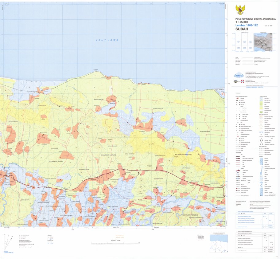 Subah (1409-122) Map by Badan Informasi Geospasial | Avenza Maps