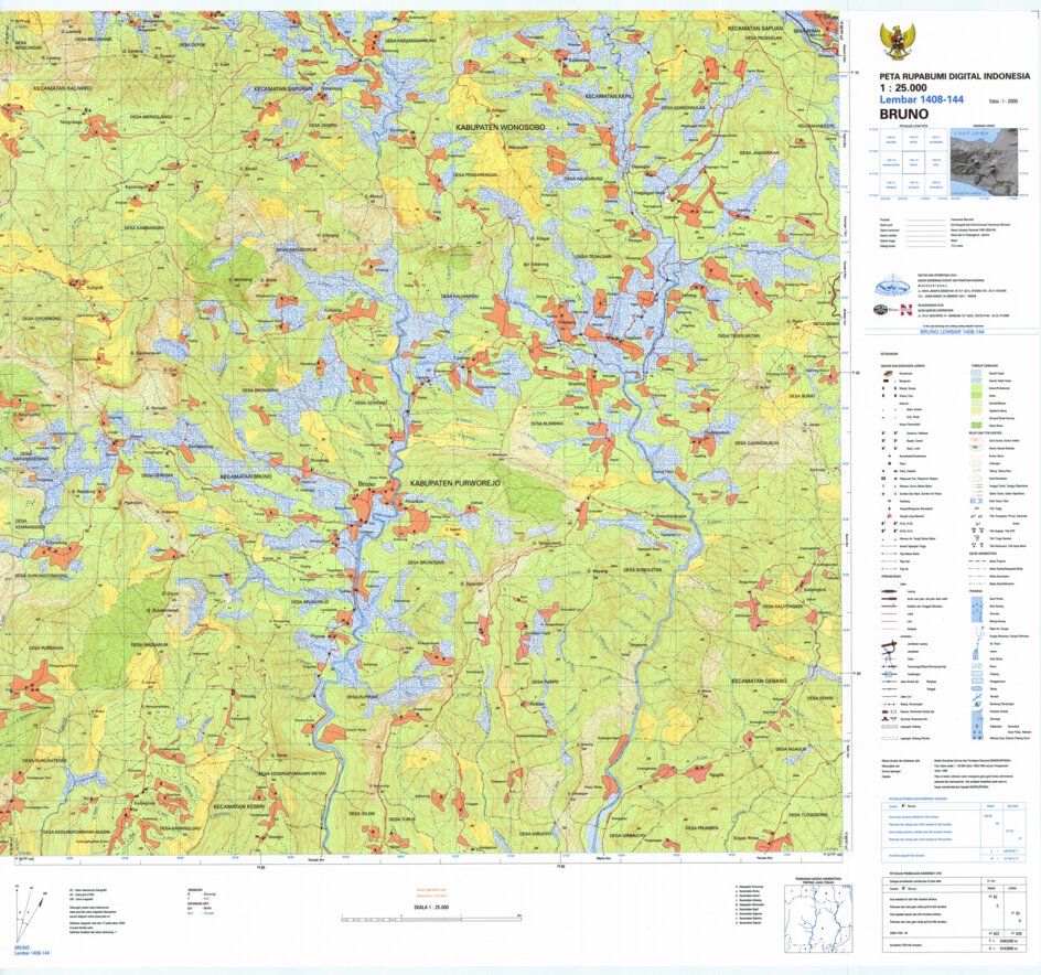 Bruno (1408-144) Map by Badan Informasi Geospasial | Avenza Maps