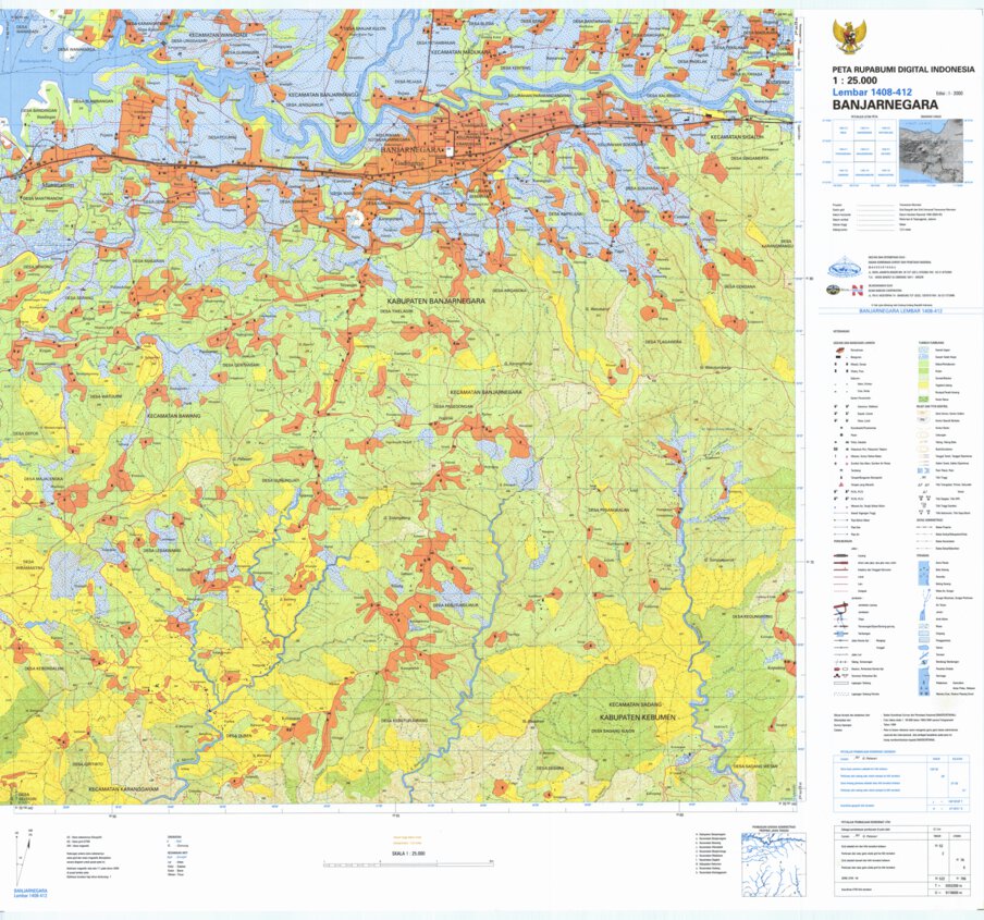 Banjarnegara (1408-412) Map by Badan Informasi Geospasial | Avenza Maps