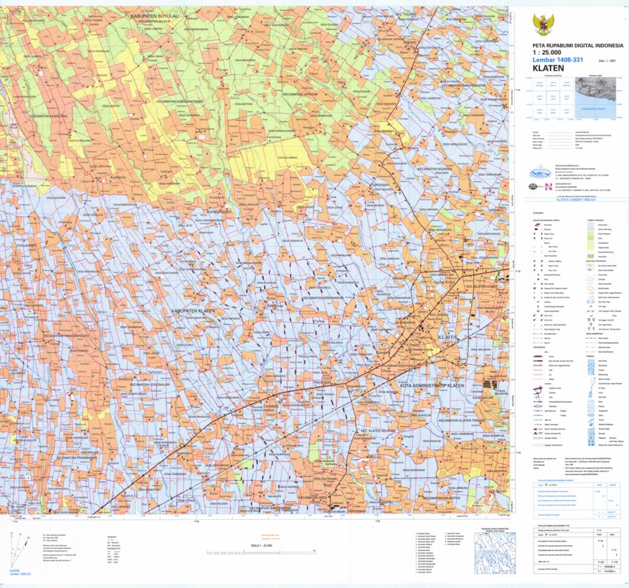 Klaten (1408-331) Map by Badan Informasi Geospasial | Avenza Maps