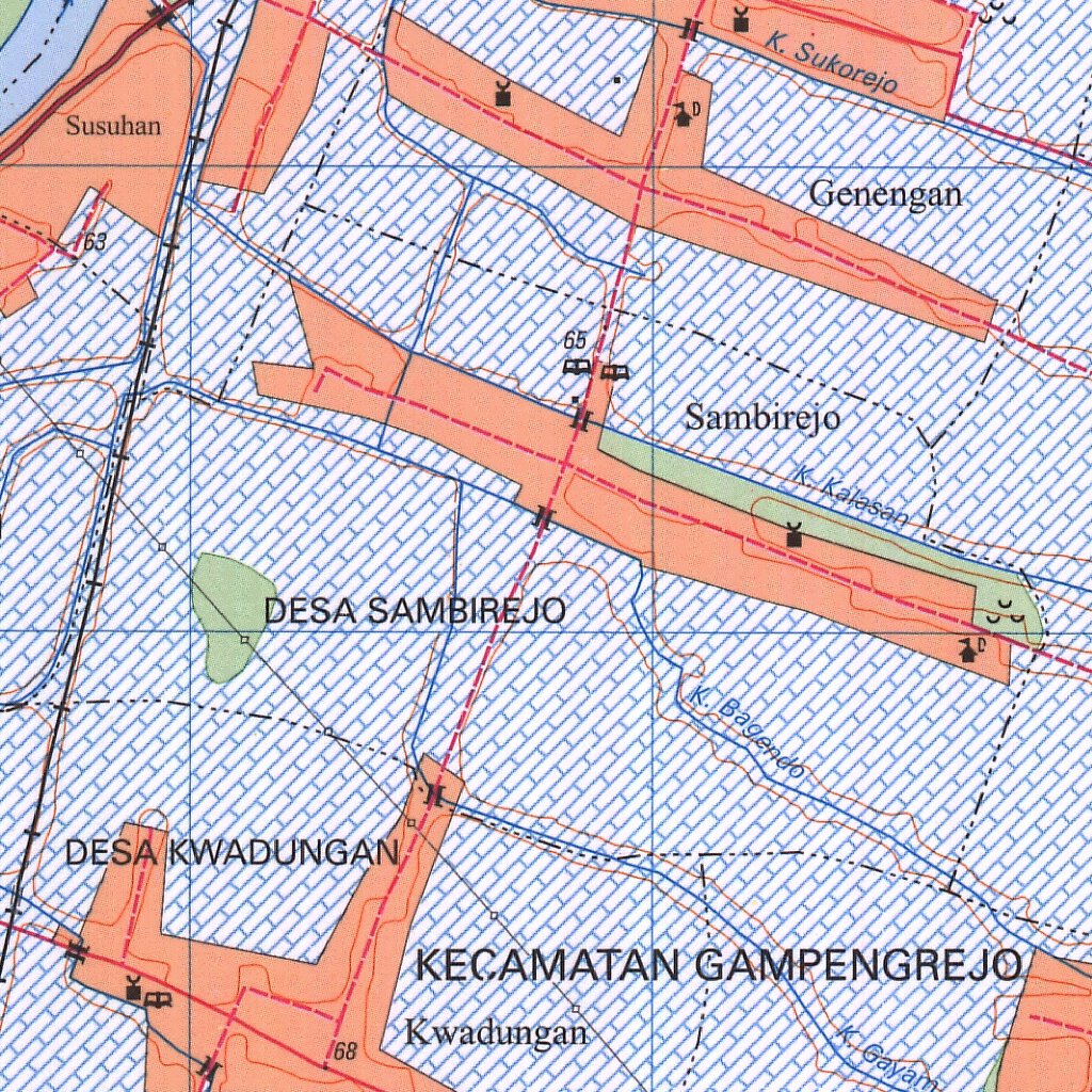 Kediri (1508-313) Map by Badan Informasi Geospasial | Avenza Maps