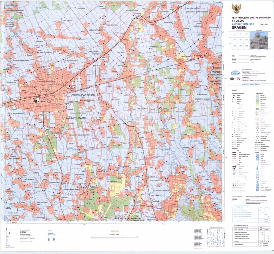 Sragen (1508-411) Map by Badan Informasi Geospasial | Avenza Maps