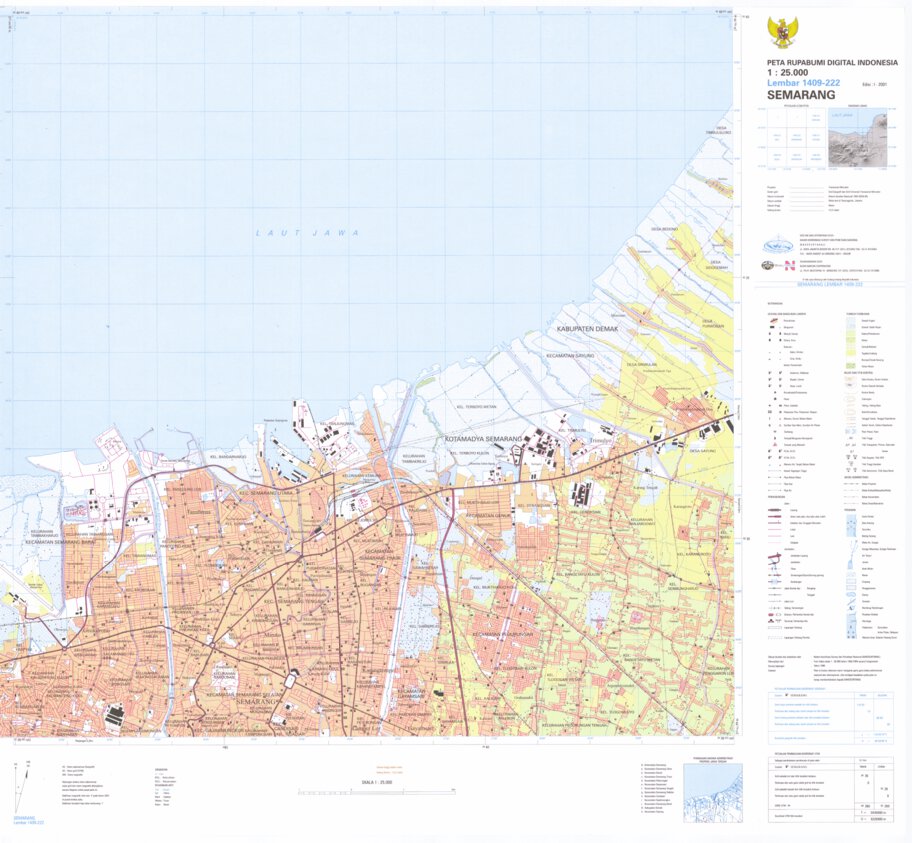 Semarang (1409-222) Map by Badan Informasi Geospasial | Avenza Maps