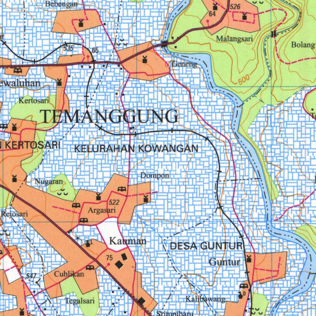 Temanggung (1408-514) Map by Badan Informasi Geospasial | Avenza Maps