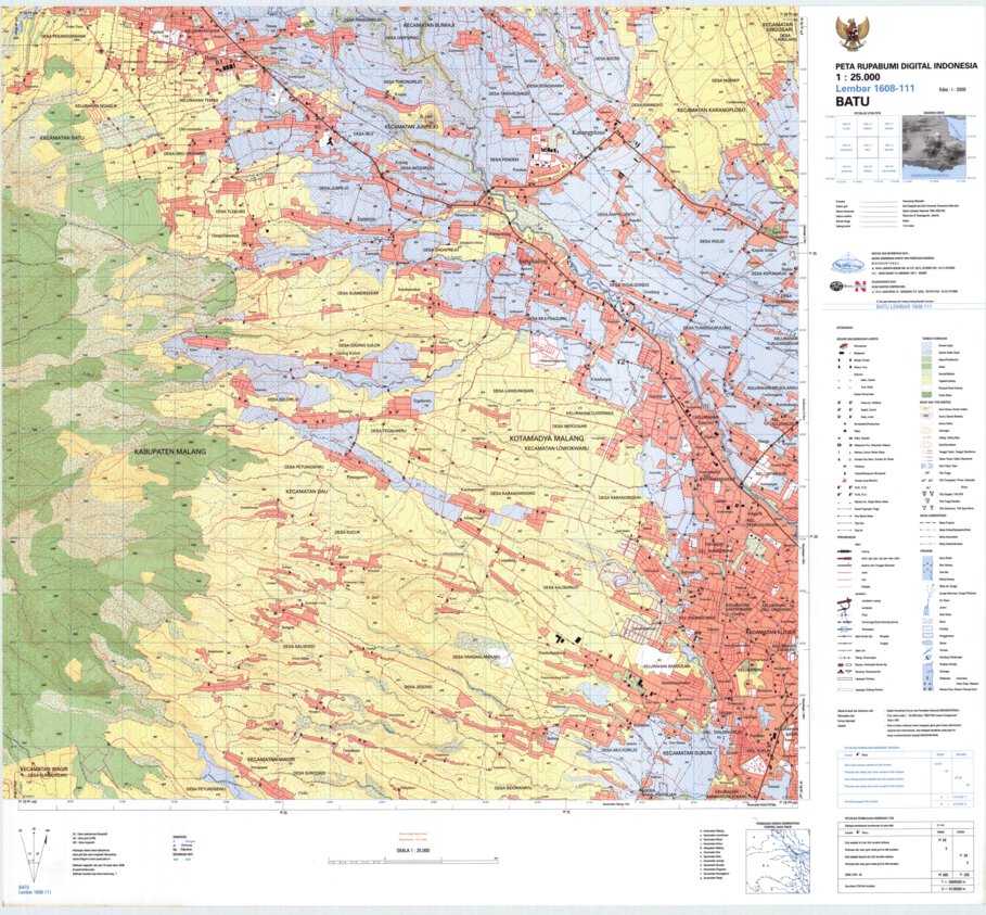 Batu (1608-111) Map by Badan Informasi Geospasial | Avenza Maps