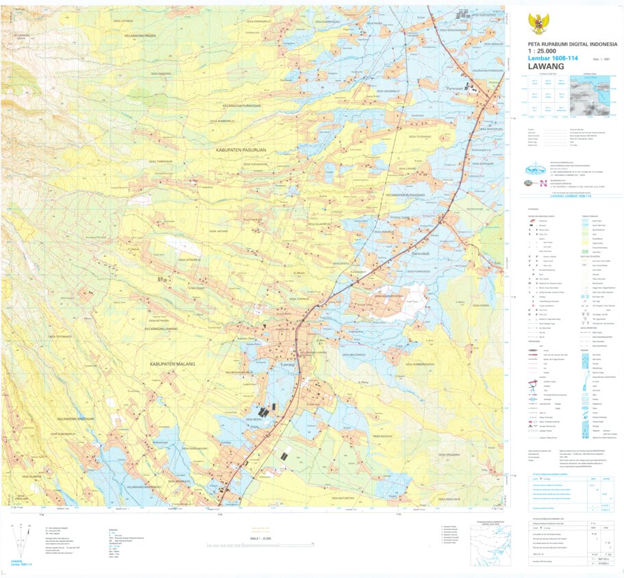 Lawang (1608-114) Map by Badan Informasi Geospasial | Avenza Maps