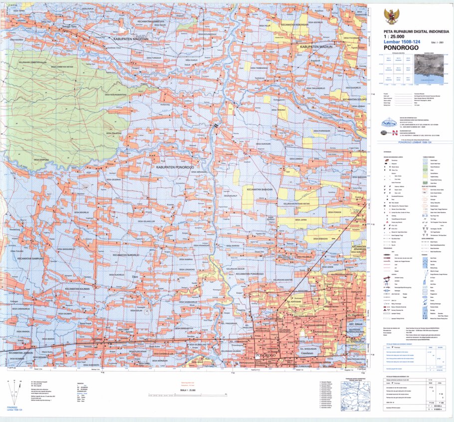 Ponorogo (1508-124) Map by Badan Informasi Geospasial | Avenza Maps