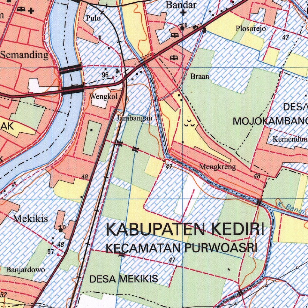 Kertosono (1508-333) Map by Badan Informasi Geospasial | Avenza Maps