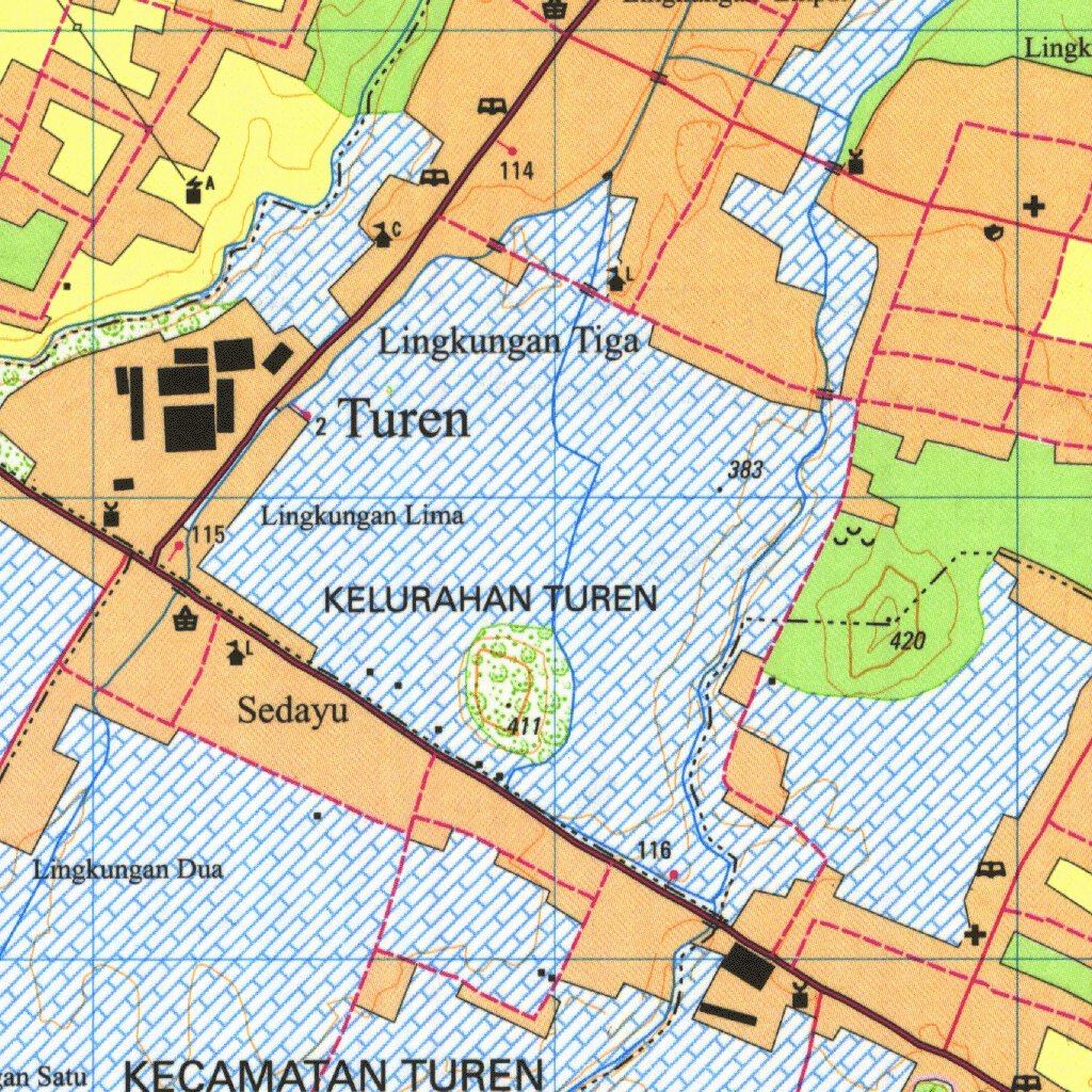 Turen (1607-432) Map by Badan Informasi Geospasial | Avenza Maps
