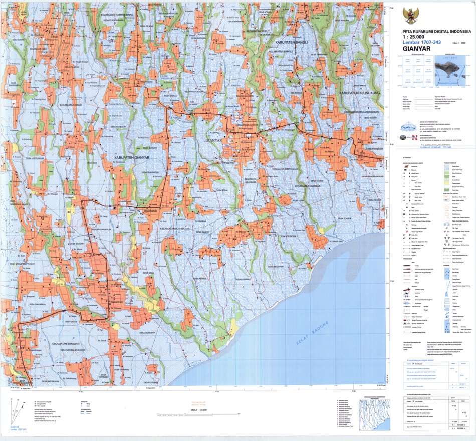 Gianyar (1707-343) Map by Badan Informasi Geospasial | Avenza Maps