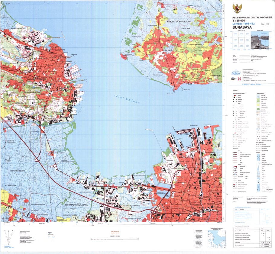 Surabaya (1608-432) Map by Badan Informasi Geospasial | Avenza Maps