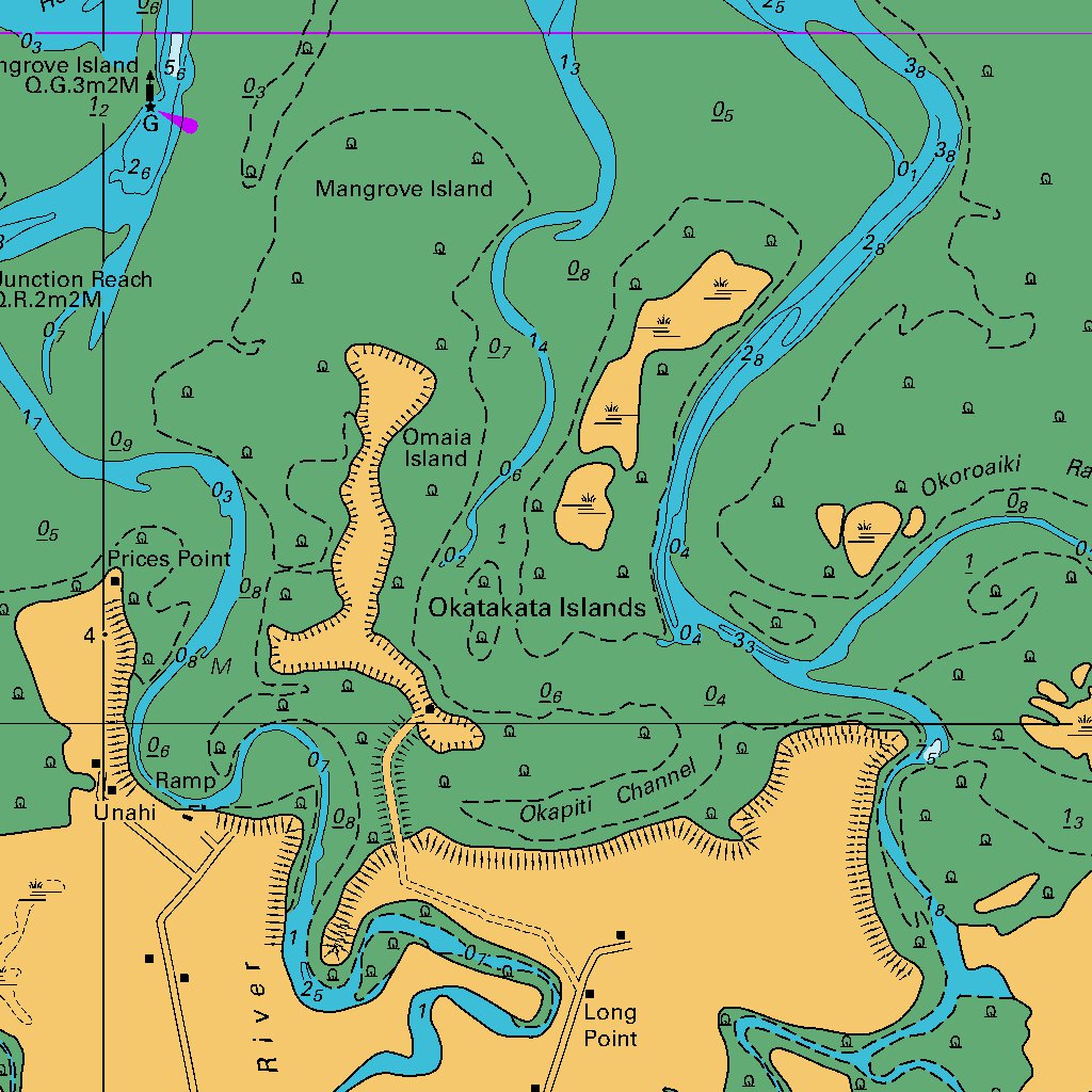 Rangaunu Bay and Awanui River Approaches Map by Land Information New ...