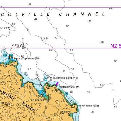 Bream Head to Slipper Island including Hauraki Gulf Map by Land ...