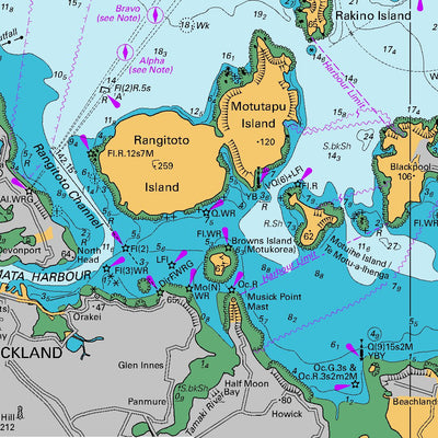 Bream Head to Slipper Island including Hauraki Gulf Map by Land ...