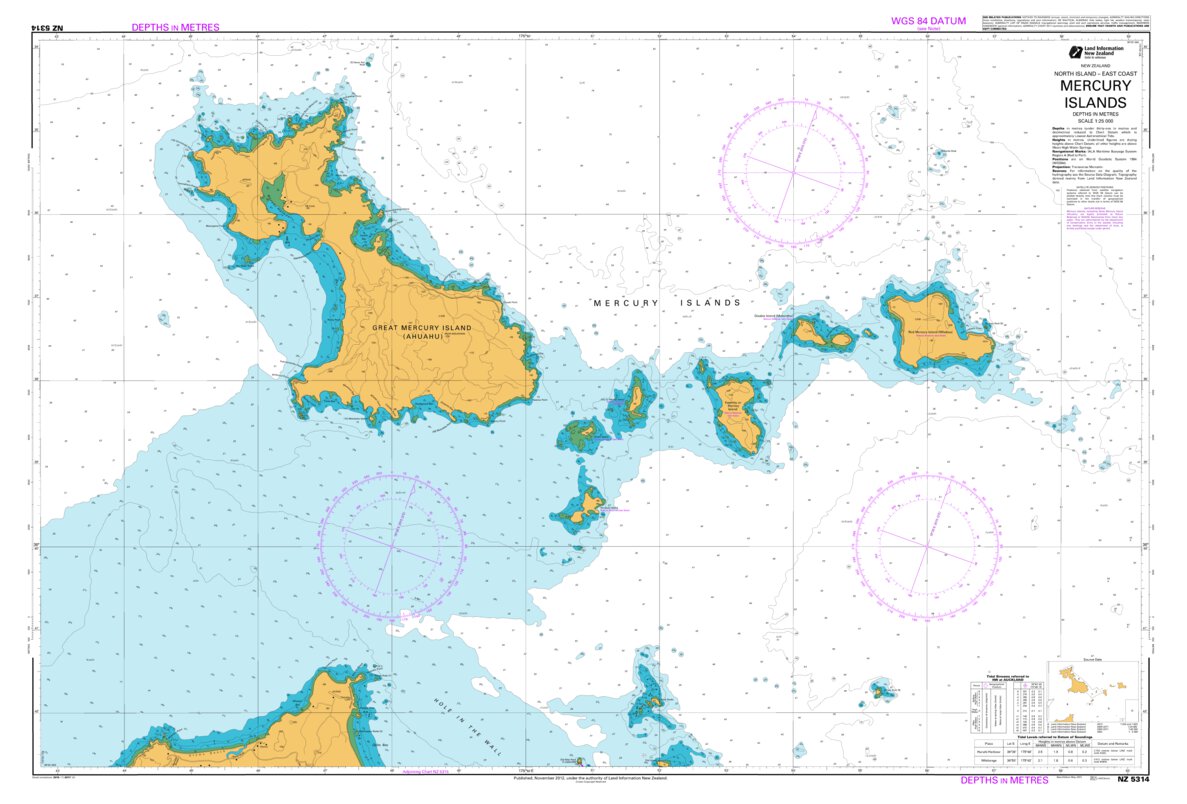 Mercury Islands Map by Land Information New Zealand | Avenza Maps