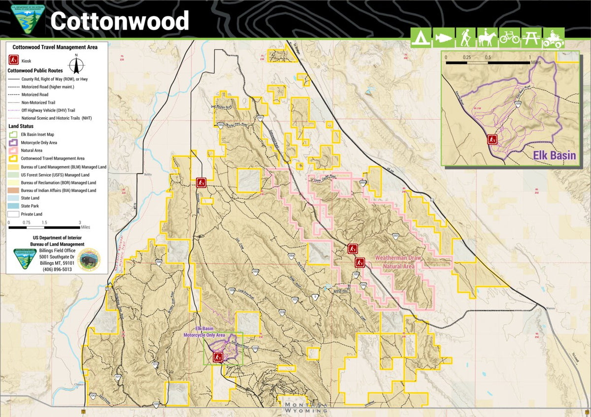 Cottonwood Travel Management Area Map by BLM - Montana/Dakotas | Avenza ...