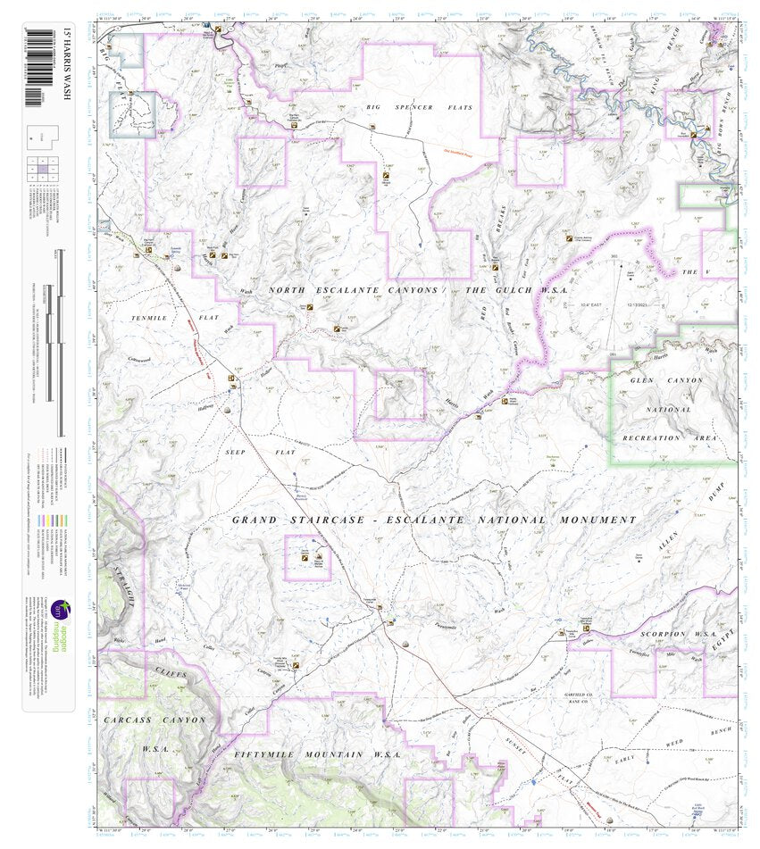 Harris Wash, Utah 15 Minute Topographic Map by Apogee Mapping, Inc ...
