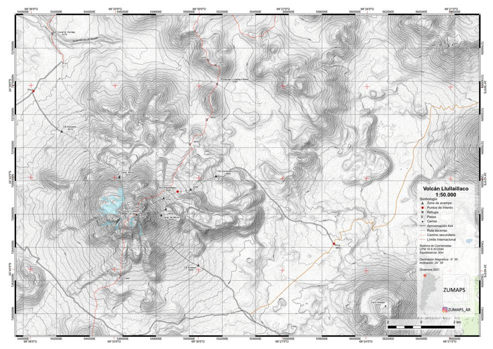 Volcán Llullaillaco Map by Zumaps | Avenza Maps