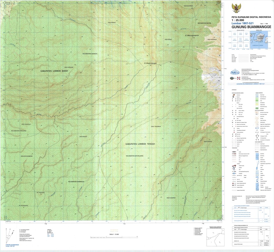 Gunung Buanmangge (1807-521) Map by Badan Informasi Geospasial | Avenza ...