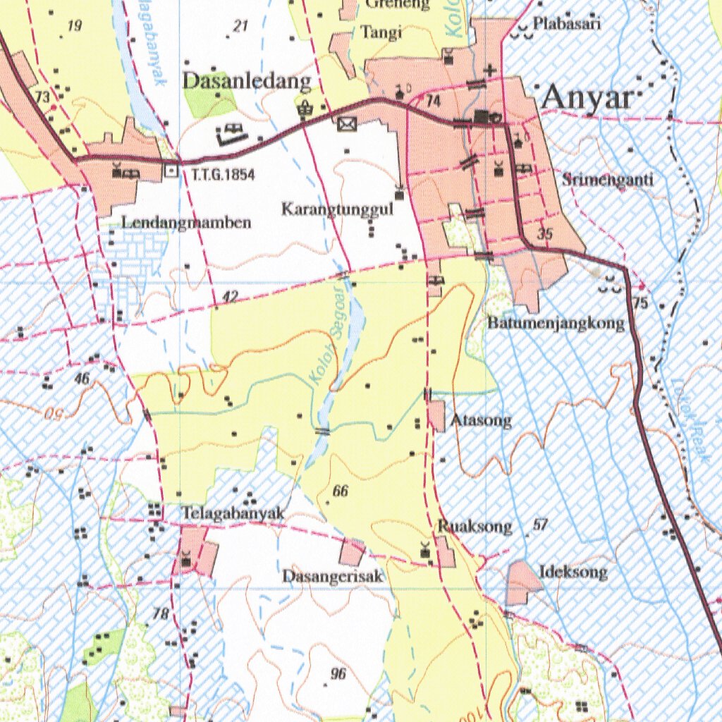 Anyar (1807-542) Map by Badan Informasi Geospasial | Avenza Maps